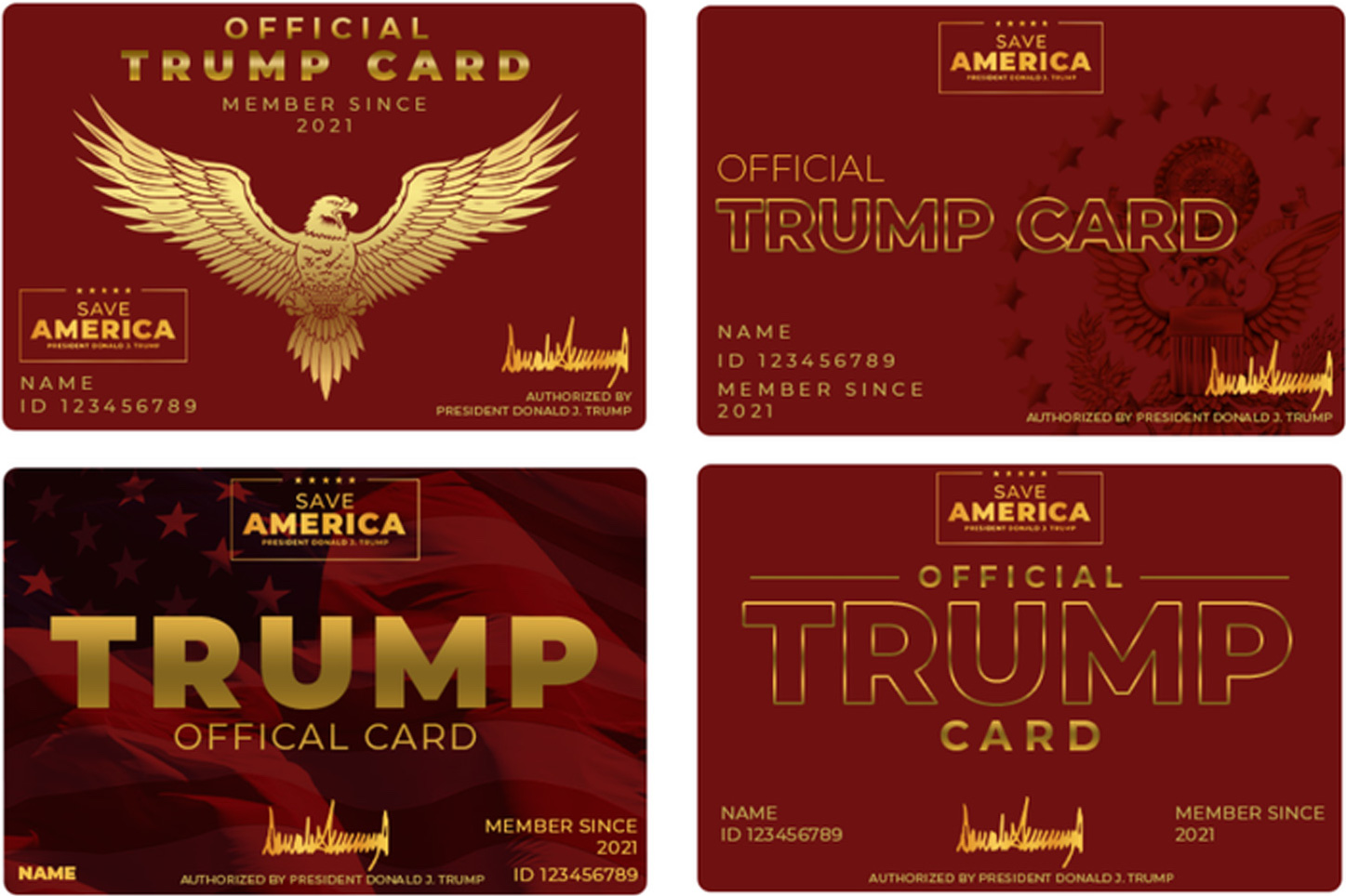 Trump is asking his fans to carry around one of these four official ...